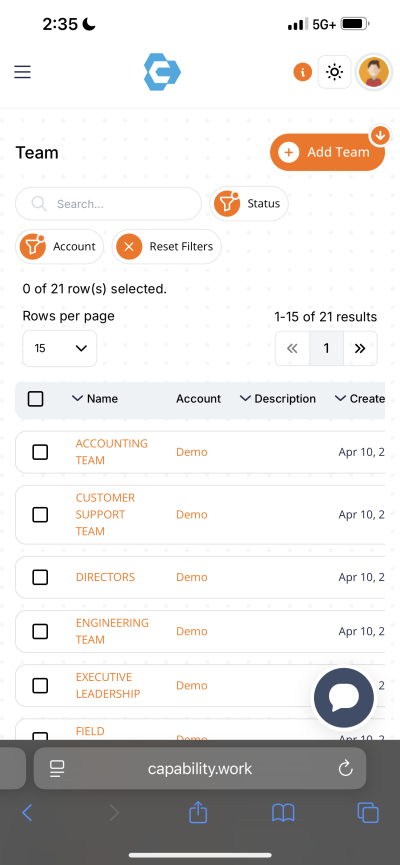 Teams Management - Capability - The Answer to Training and Work Management